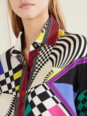 Versace Printed Silk-satin Shirt