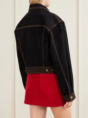 Versace Denim Jacket With Contrast Stitching