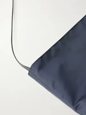 VALESQUE Bucket Leather-trimmed Satin-shell Tote