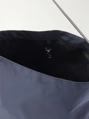 VALESQUE Bucket Leather-trimmed Satin-shell Tote