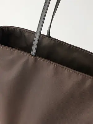 VALESQUE Spaghetti Leather-trimmed Satin Shoulder Bag