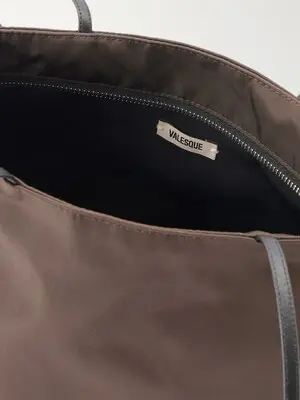 VALESQUE Spaghetti Leather-trimmed Satin Shoulder Bag