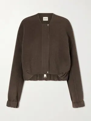 Khaite Cordan Cropped Wool Bomber Jacket
