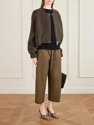 Khaite Cordan Cropped Wool Bomber Jacket