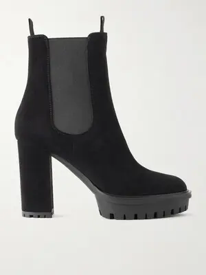 GIANVITO ROSSI Barry 70 Suede Ankle Boots - Black