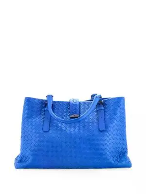 Bottega Veneta Roma Bag Intrecciato Nappa Medium Tote Bag - Blue