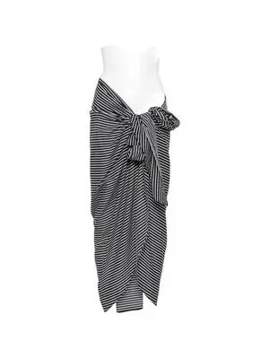 THE FRANKIE SHOP Striped Wrap-style Maxi Skirt - Black