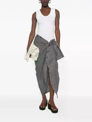 THE FRANKIE SHOP Striped Wrap-style Maxi Skirt