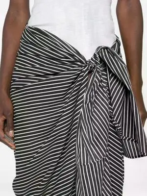 THE FRANKIE SHOP Striped Wrap-style Maxi Skirt