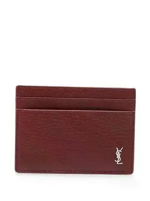 Saint Laurent Logo-print Leather Cardholder - Red