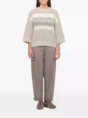 Peserico Sequin-embellished Open-knit Sweater