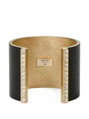 TOM FORD Matte Lacquered Brass And Crystal Stones Fera Cuff