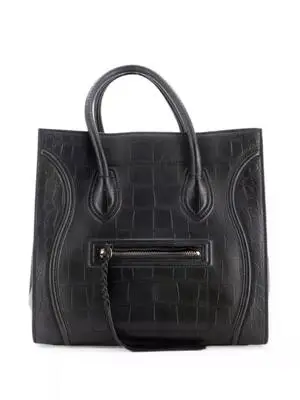 Celine Phantom Bag Crocodile Embossed Leather Medium Tote Bag