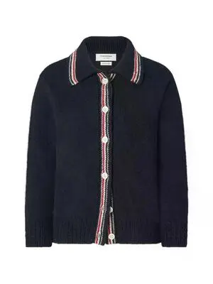 Thom Browne Hector Pointelle-knit Cardigan - Blue