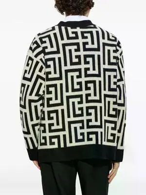 Balmain Monogram-pattern Cardigan