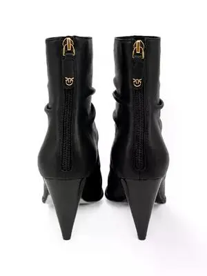 Pinko Ruched Pointed-toe Ankle Boots