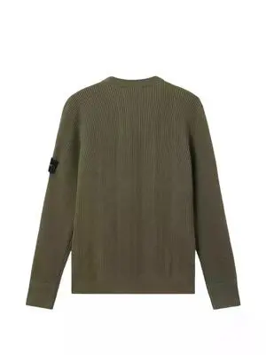 Stone Island Regular-fit Crewneck Jumper With Fine-ribbed Trims - Green