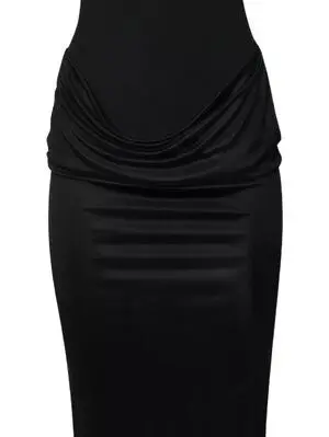 Burc Akyol Caryatid Draped Maxi Dress - Black
