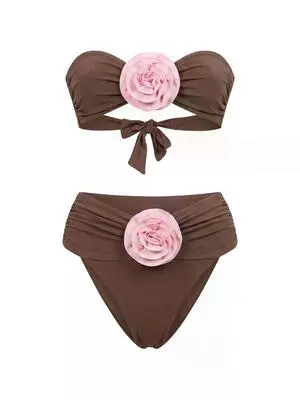 LA REVECHE Derya Floral-appliqué Bikini