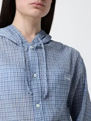 DUNST Check Cotton Hooded Shirt
