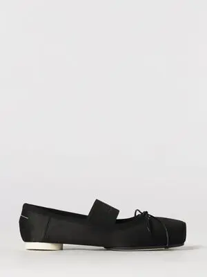 MAISON MARGIELA Satin Mary Jane Ballet Flats With Squared Toe