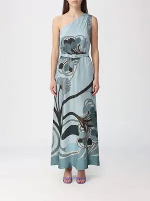 La DoubleJ One-shoulder Floral Silk Gown For Ceremonies - Blue