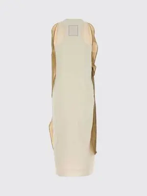 UMA WANG Asymmetric Midi Tunic In Linen Blend With Abstract Print