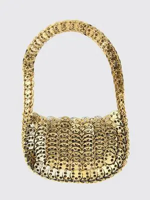 Rabanne Moon Flip Bag In Laminated Leather And Brass Mesh - Multicolor