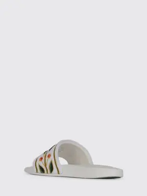 Casablanca Floral Embroidered Cotton Terry Pool Slides