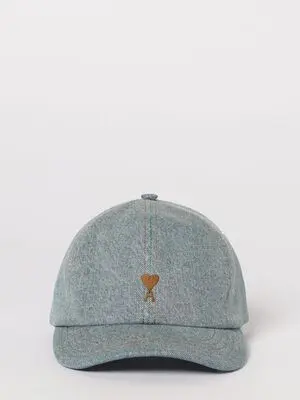AMI Paris Cotton Denim Hat With Embroidered Logo
