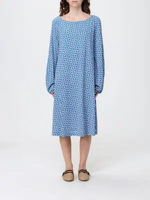 Malìparmi Boat Neck Floral Print Mini Tunic In Viscose Jersey - Blue