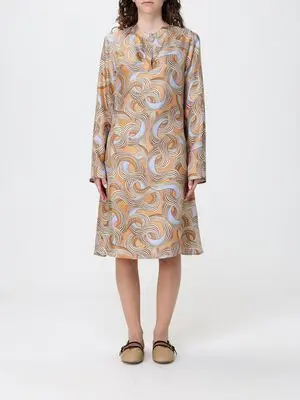 Malìparmi Short Silk Twill Tunic With Floral Print And V-neck - Multicolor