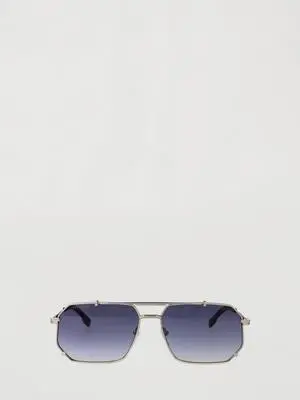Dsquared2 Gray Metal Aviator Sunglasses With Double Bridge And Gradient Lenses
