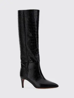 Paris Texas Croc-effect Leather Knee-high Boots With Stiletto Heel