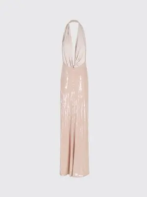 NISSA Long Sequin Evening Gown With Halter Neck