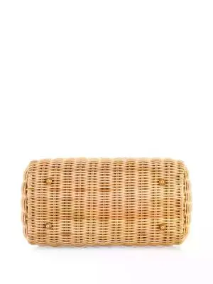 Dior Lady Bag Wicker And Oblique Canvas Medium Tote Bag