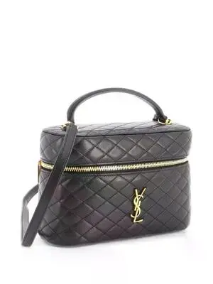 Saint Laurent Gaby Zip Around Vanity Bag Quilted Leather Mini Satchel