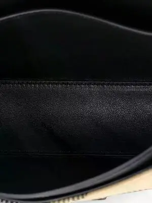 Burberry Snip Shoulder Bag Check Jacquard With Leather Crossbody Bag