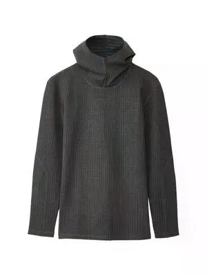 Liam Hodges Pinstripe-pattern Hoodie - Grey