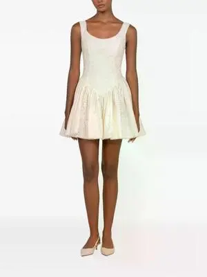 Agua Bendita Pluma Playa Eyelet Mini Dress