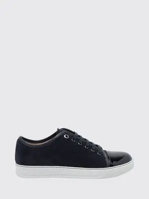 LANVIN Suede Calf Leather Sneakers With Patent Leather Toe-cap - Blue