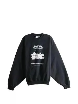 Vetements Fu Very Much Floral-print Graphic-print Sweater - Black