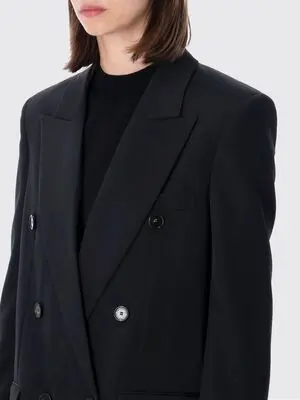 Stella McCartney Double-breasted Relaxed Fit Blazer In Pure Wool With Padded Shoulders