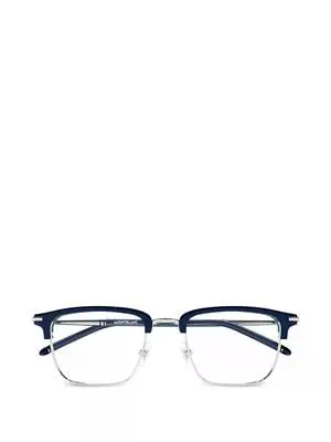 Montblanc Shield Browline Frame Eyeglasses - Silver