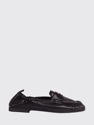 SUMMERY COPENHAGEN Smooth Cow Leather Loafers With Round Toe And Low Heel - Black