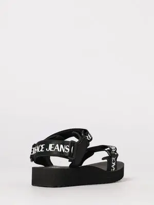 Versace Fabric Sandals With Printed Logo
