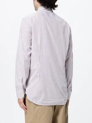 Etro Striped Cotton Poplin Shirt With Embroidered Cube Logo