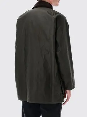 Barbour Beaufort Waxed Cotton Jacket With Velvet Collar - Green