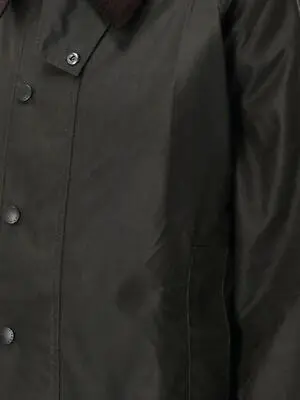 Barbour Beaufort Waxed Cotton Jacket With Velvet Collar - Green