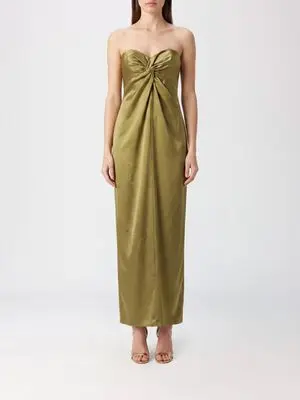 Retrofete Off-the-shoulder Satin Midi Evening Dress Retrorfete With Sweetheart Neckline - Green